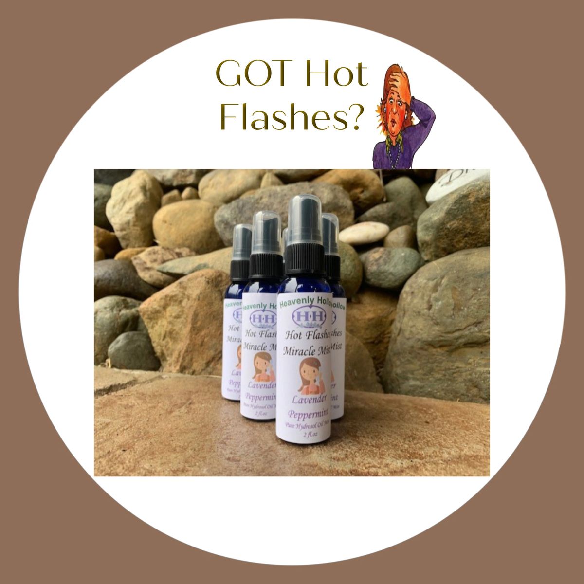 2 oz Hot Flashes Miracle Mist,Lavender, Peppermint Hot Flash Mist