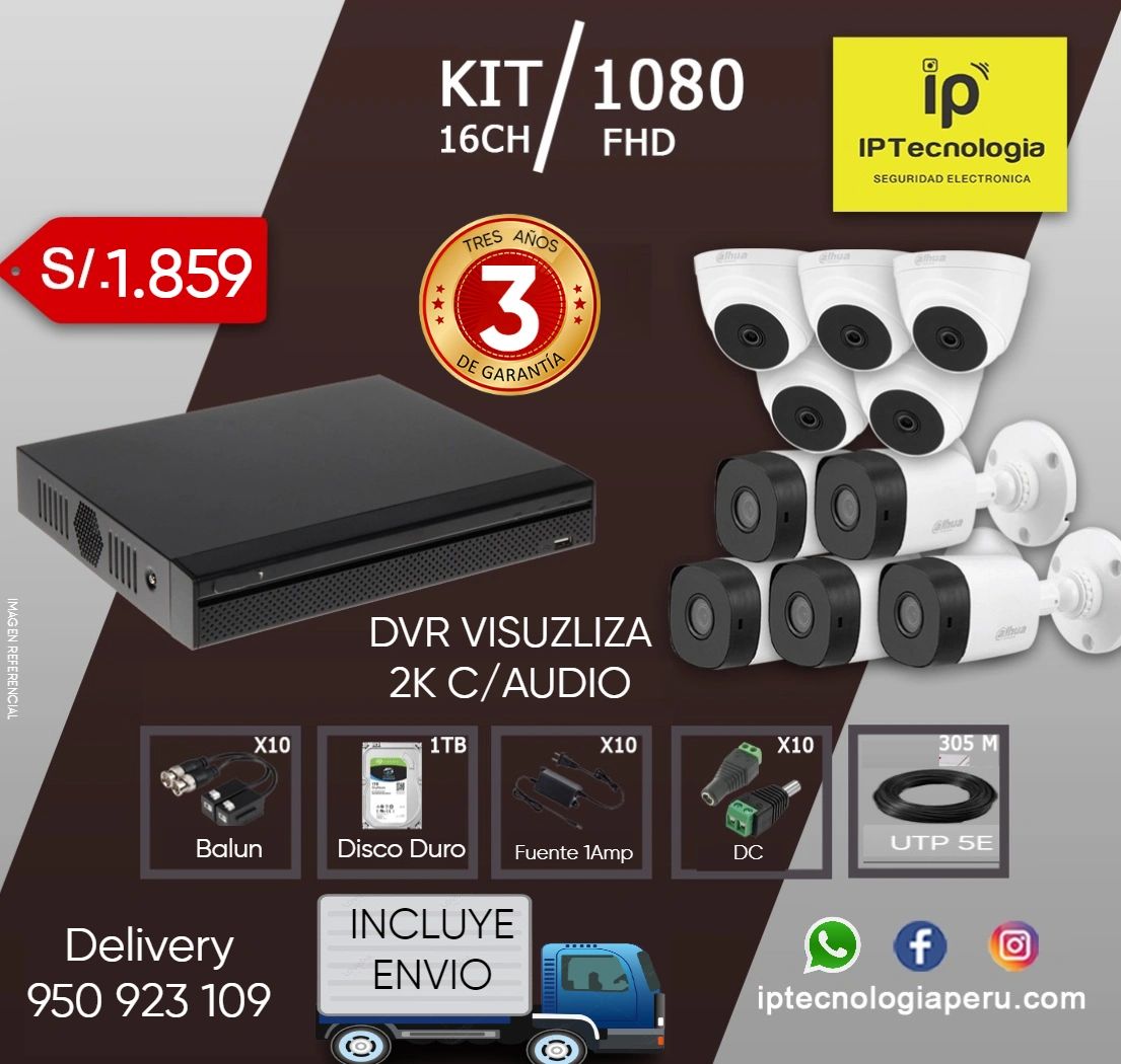 KIT DAHUA 16CH 1080P