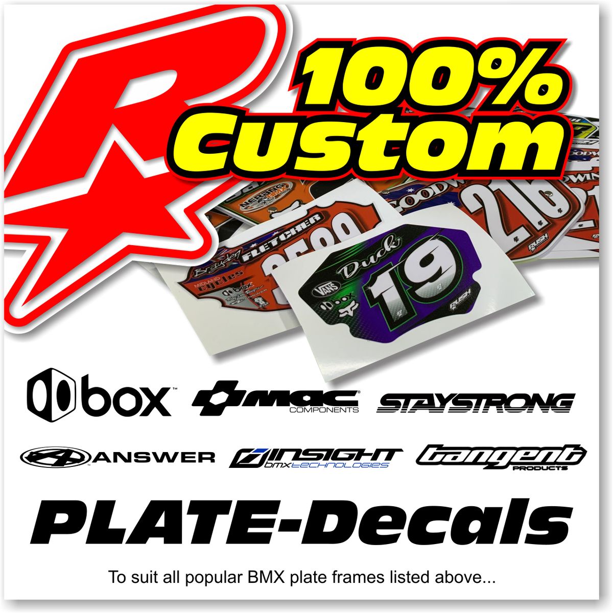 Custom BMX Number Plate Decal