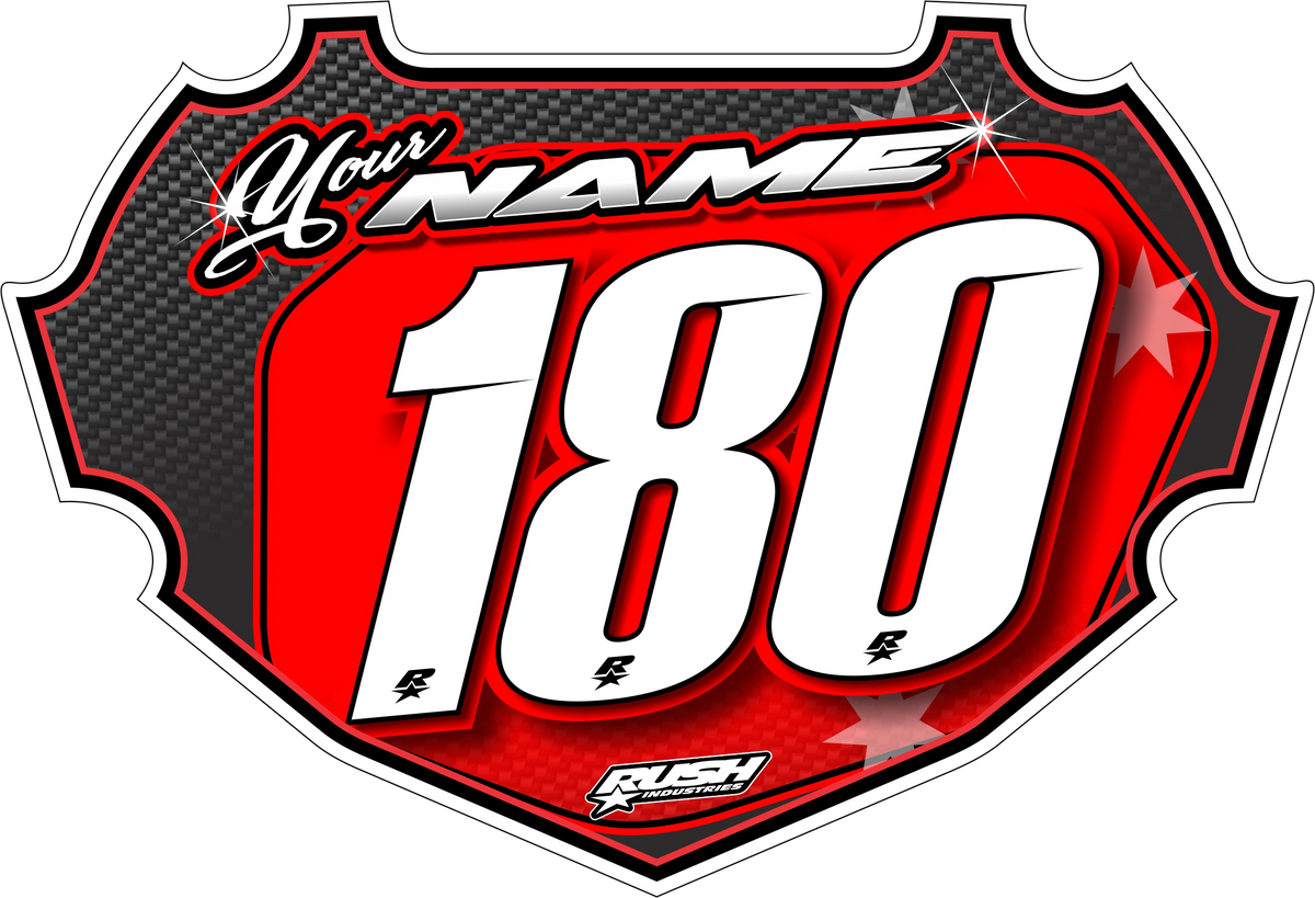CARBON 02 - Semi Custom BMX Number Plates & Decals