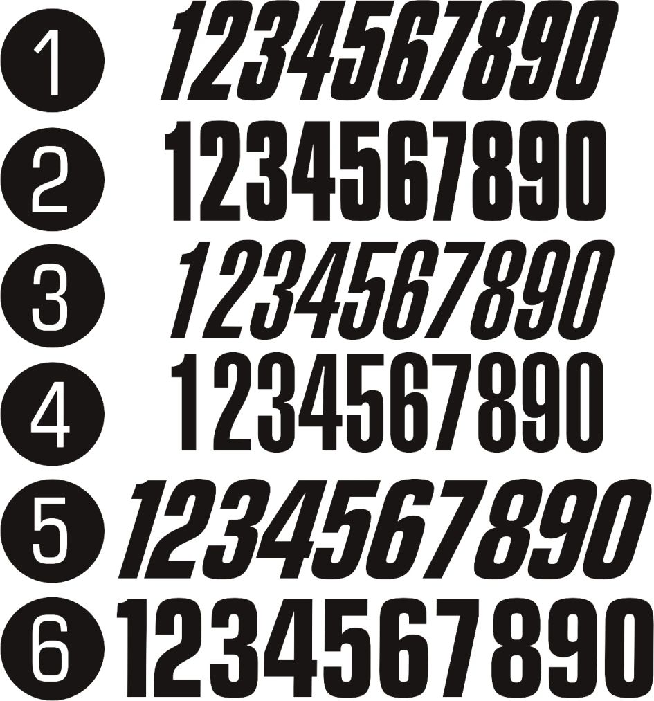 Race Numbers - self adhesive - 100mm