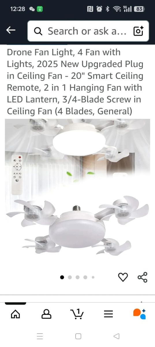 Drone Fan Light, 4 Fan with Lights
