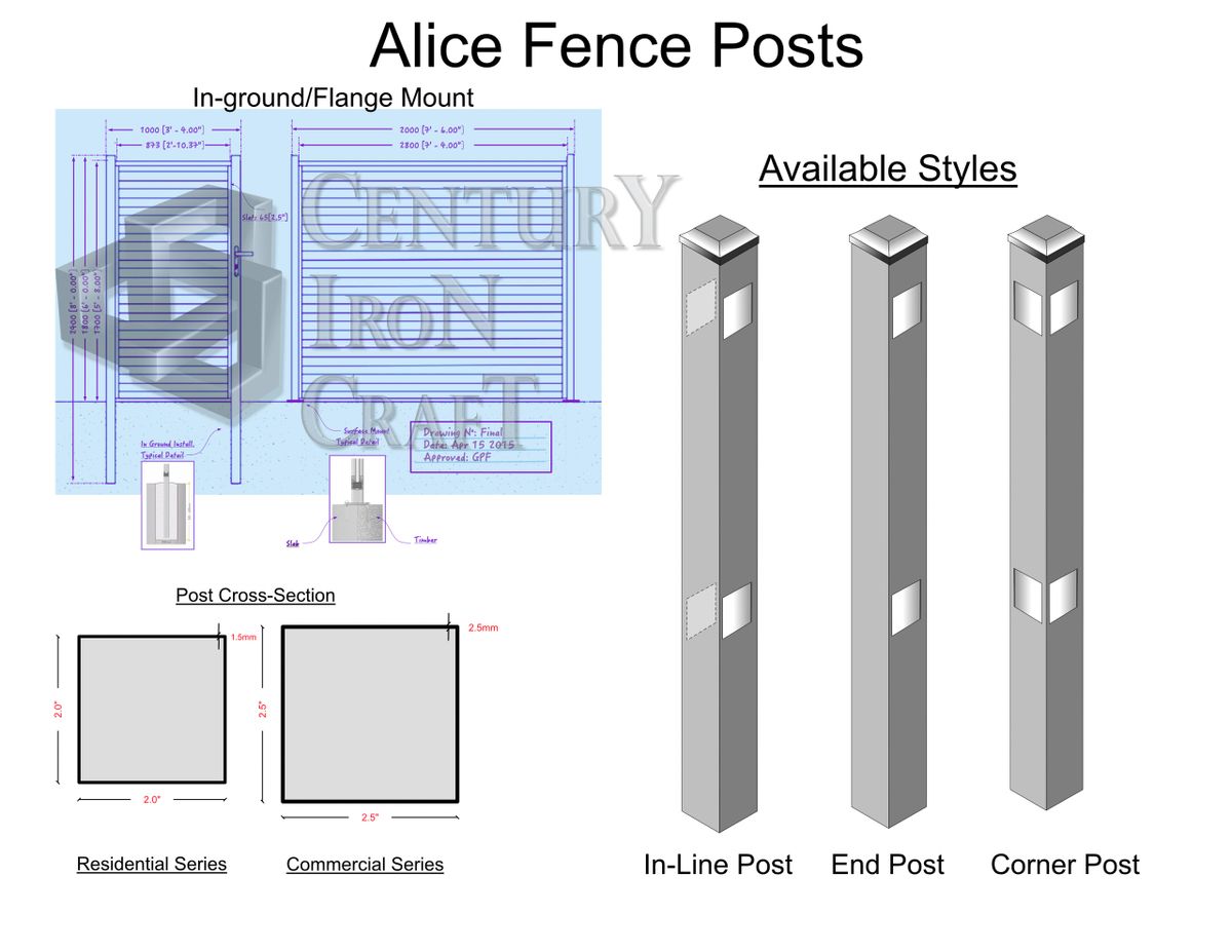 Post - Residential Series 2 Rail - Flange