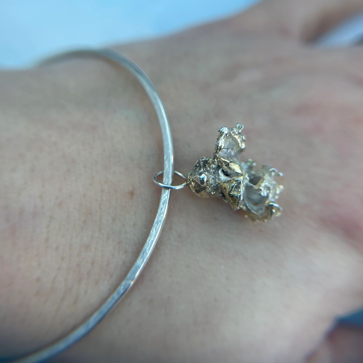 Silver Pop Corn Bangle