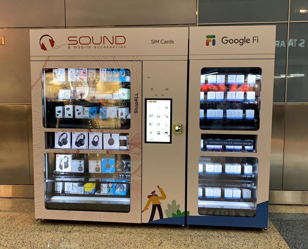 Who makes the Sound & Mobile Accessories Airport Vending Machine?