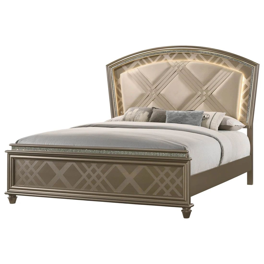 Dalia Collection-Queen Bed - LED- (Champagne) Closeout - 1 left