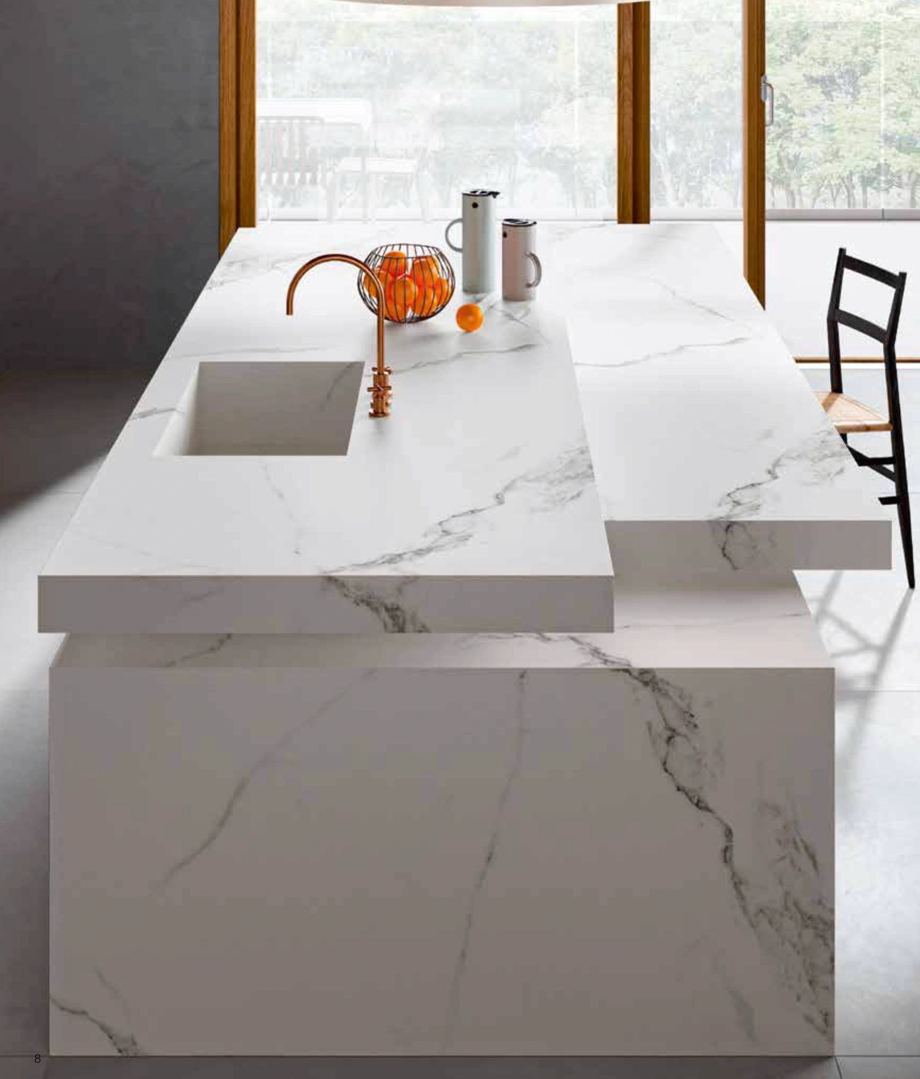 Italian Porcelain Slabs Statuary Vein Honed or Polished