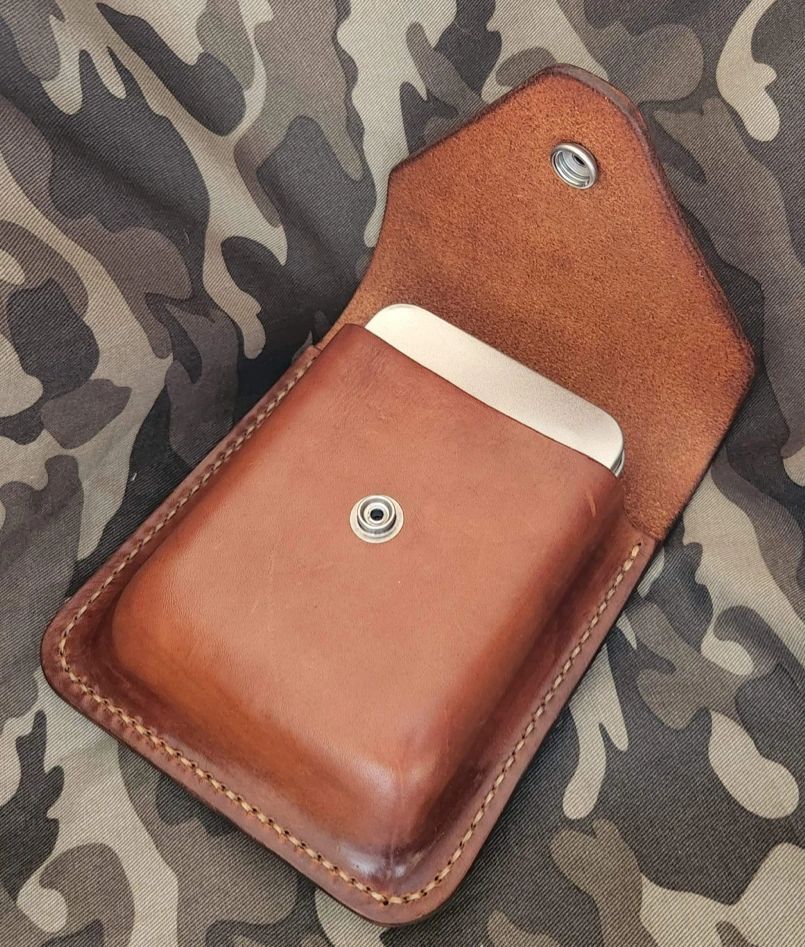 Australian made leather pouch with Flint and Striker fire set