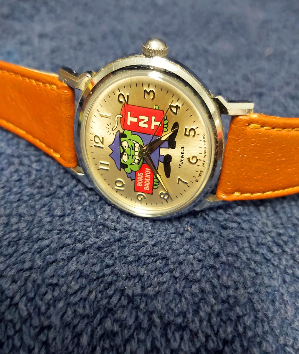 **SOLD** c5605-COF Vintage Jay Ward Original Boris Badenov Character Watch