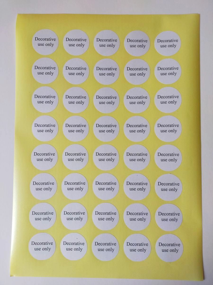 Decorative use only stickers.