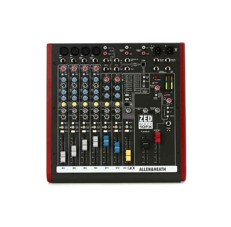 Allen & Heath ZED60-10FX 10-channel Mixer with USB Audio Interface and ...