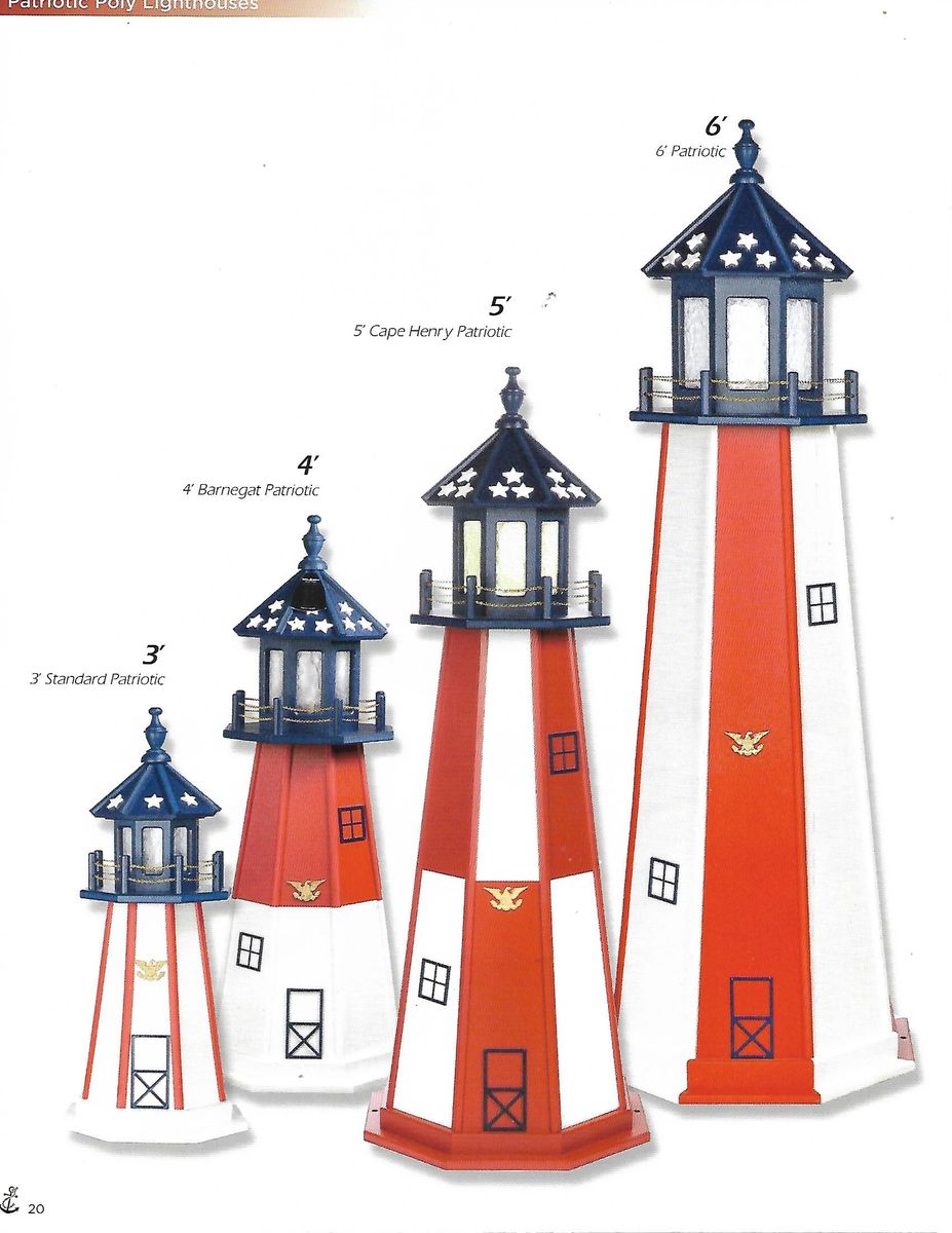 Custom Amish Made Lawn Lighthouse 2' to 6'