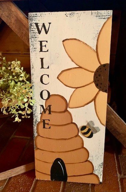 "Beehive" Wood Sign
