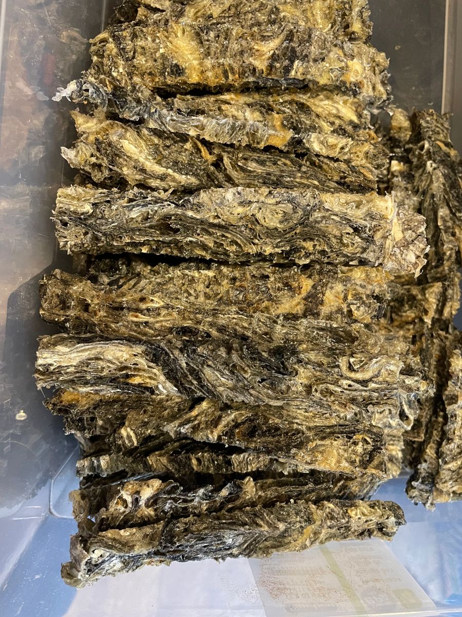 Dehydrated Canadian Cod Skin CRUNCHERS (stick or bulk bag)