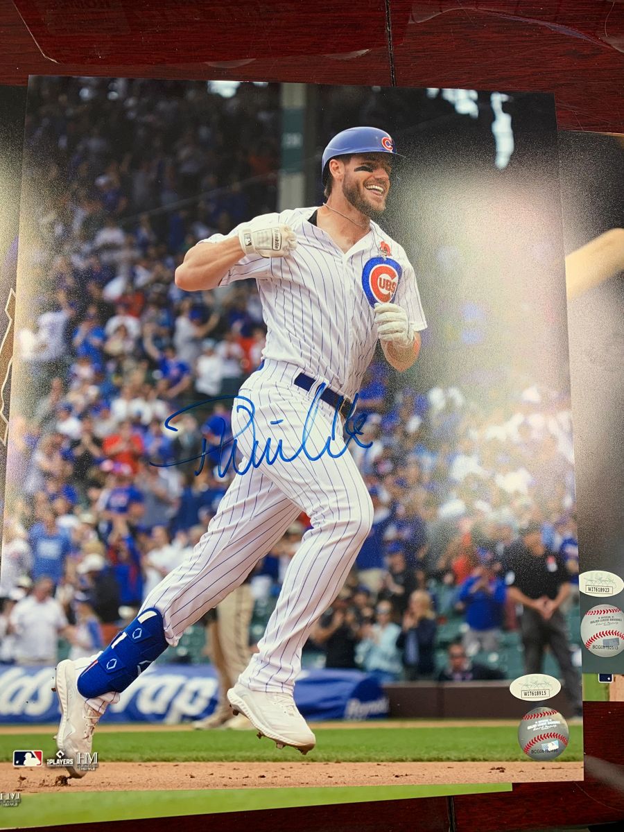 Patrick Wisdom signed 11x14 Cubs pinstripe photo