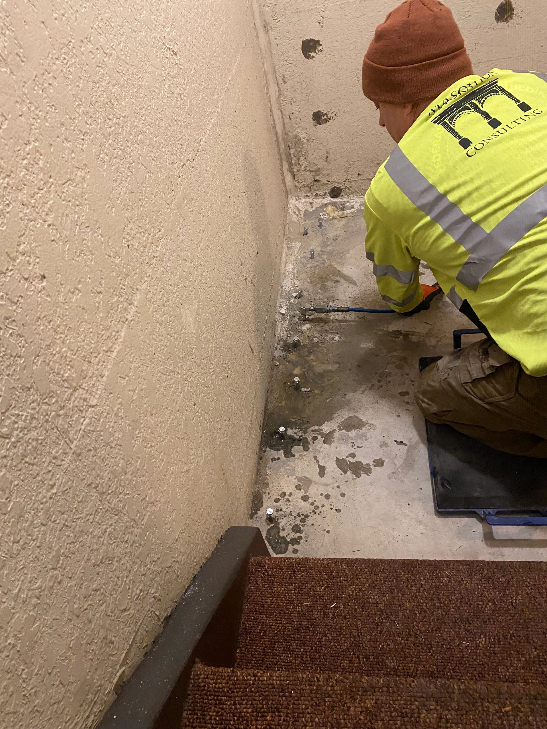 Waterproofing with pressure injection of urethane