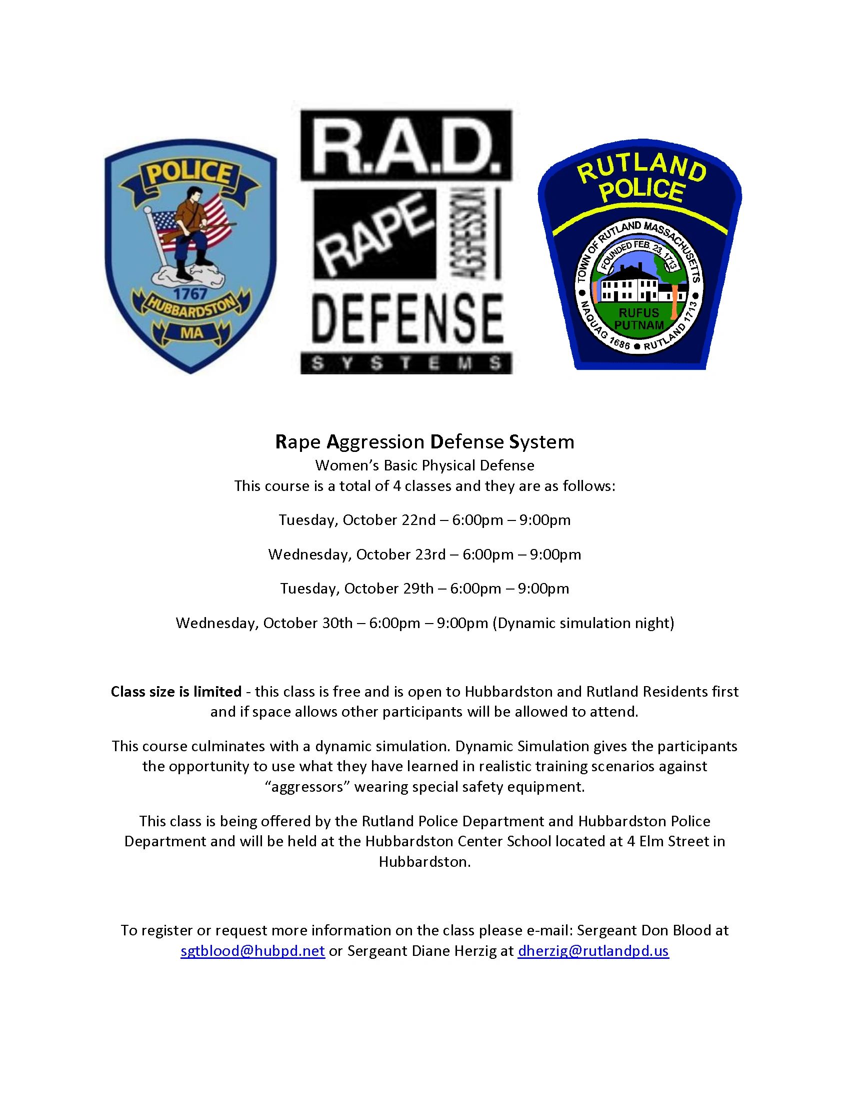 R.A.D. Self Defense Class for Women