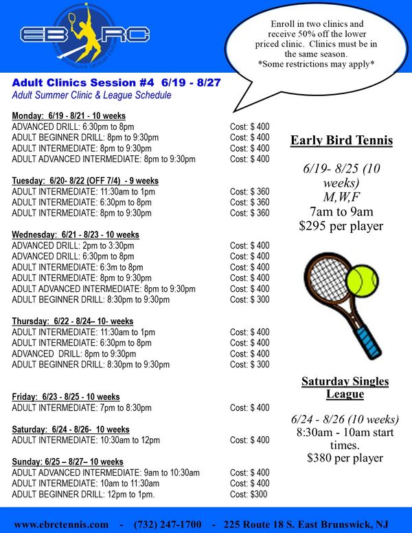 Tennis - East Brunswick Racquet Club