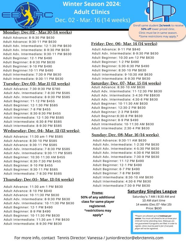 Tennis - East Brunswick Racquet Club