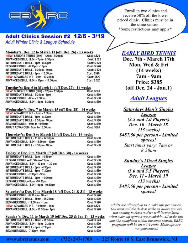 Tennis - East Brunswick Racquet Club