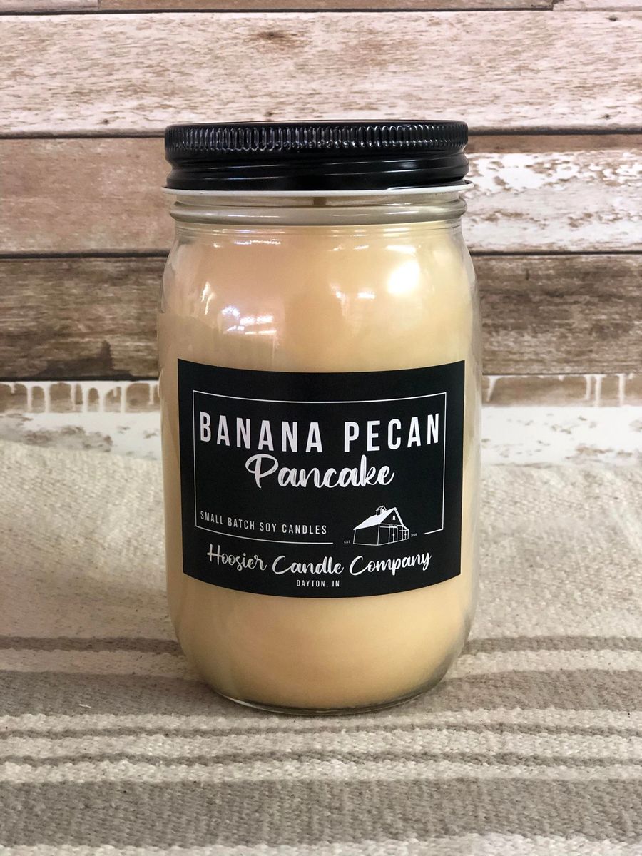 Banana Pecan Pancake Scented Black Label Candle by Hoosier Candle Company