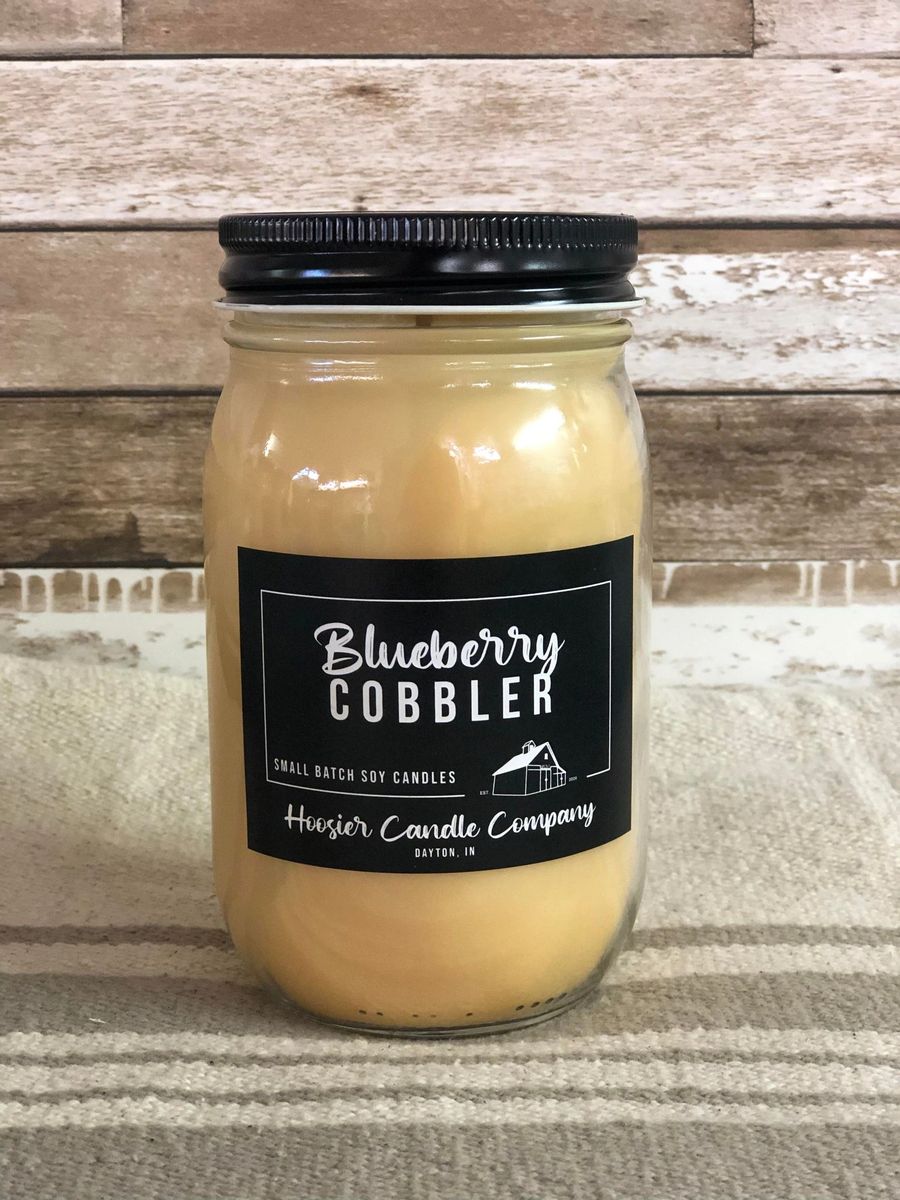 Blueberry Cobbler Scented Black Label Candle by Hoosier Candle Company