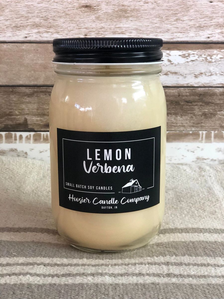 Lemon Blueberry Scented Black Label Candle by Hoosier Candle Company 16oz