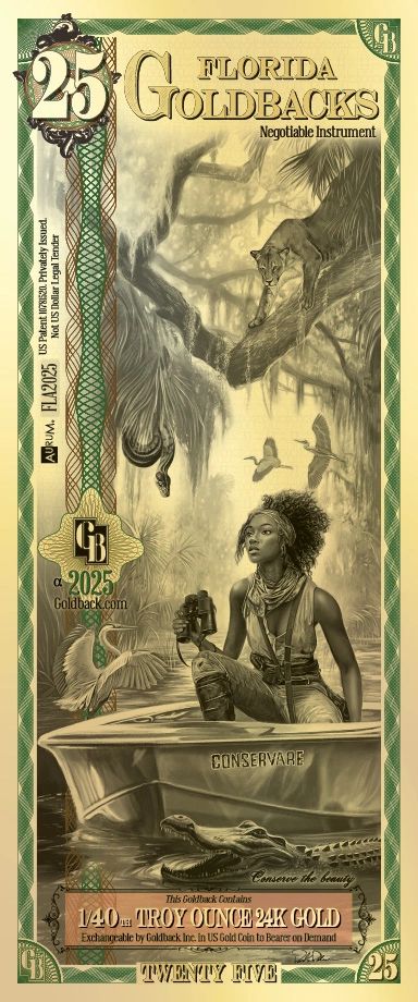 (In Hand! Ships same/next day!) ALPHA 25 Florida Goldbacks - 1/40th ...