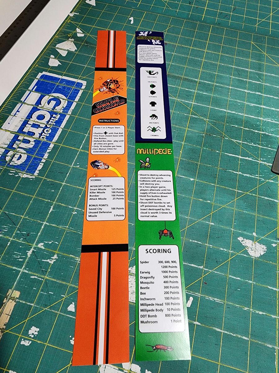 Team Play Centipede / Missile Command Bezel Decal Set