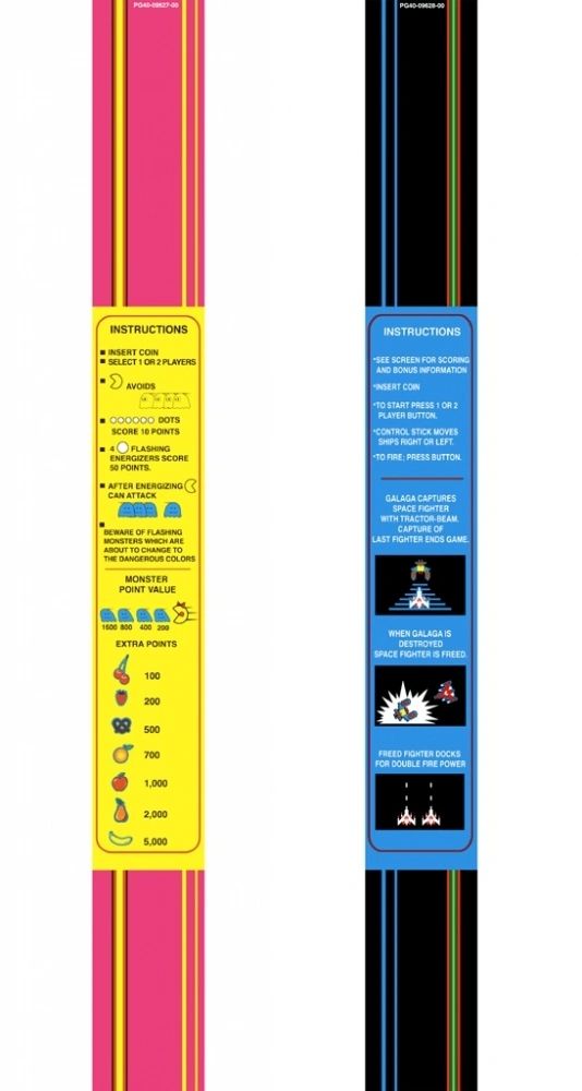 Ms. Pac-Man / Galaga 20 Year Reunion Bezel Decal Set