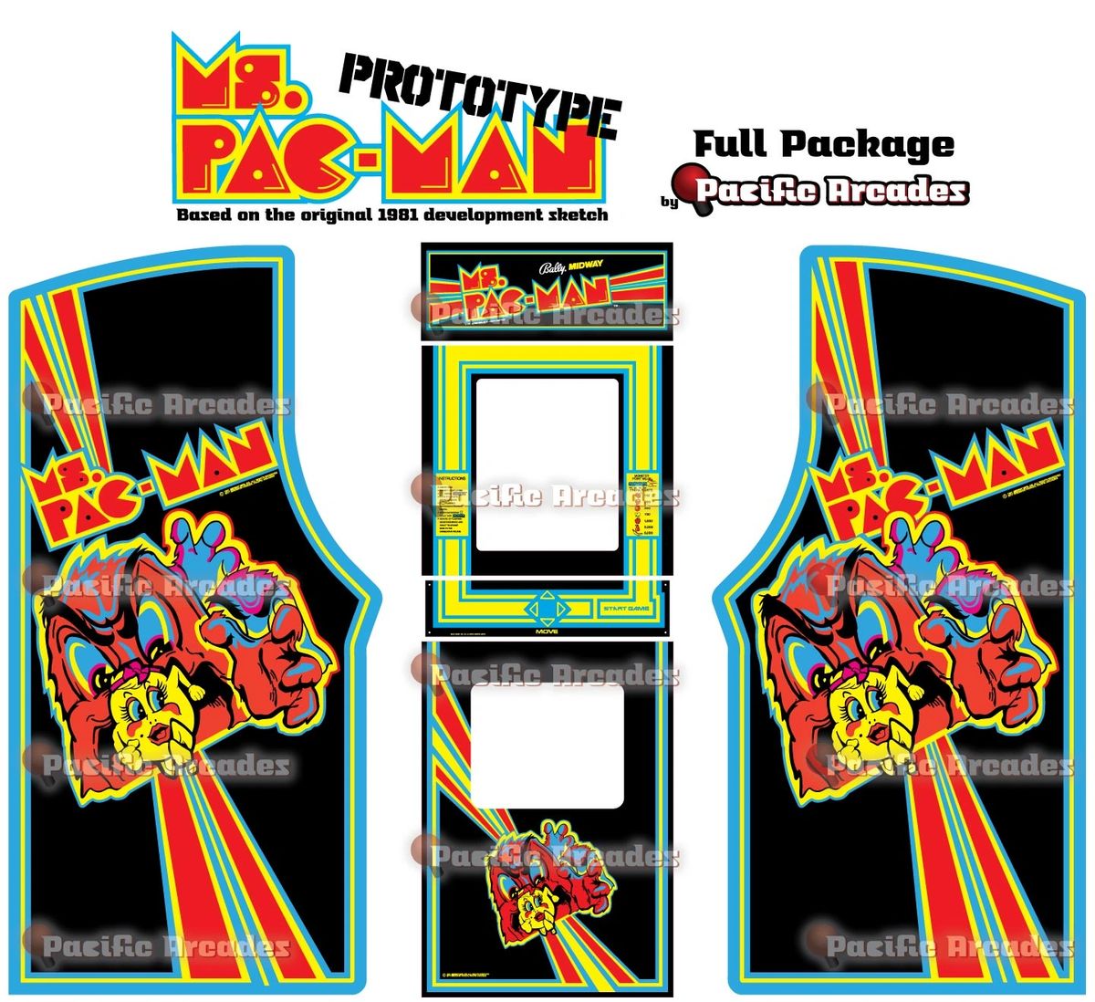 Ms. Pac-Man Prototype Complete Art Kit