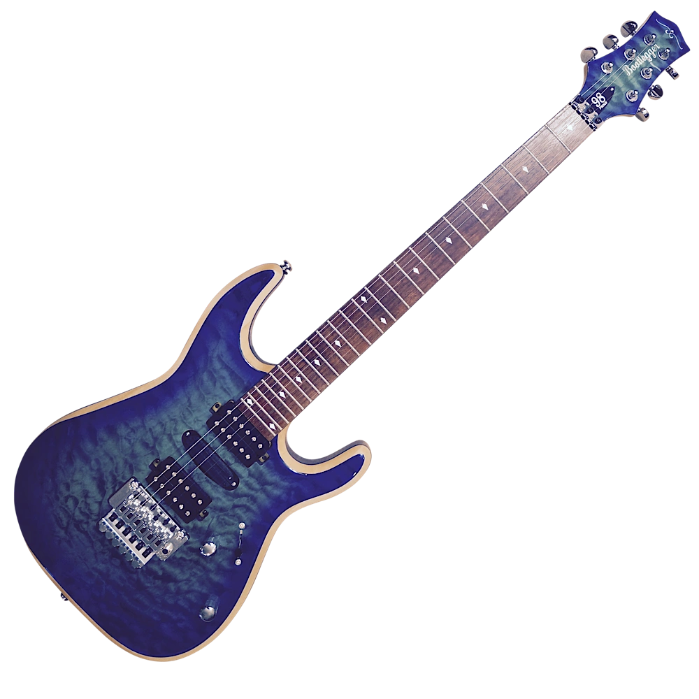 Bootlegger Guitar Royal Blue With Coil Split Floating Floyd Rose Double ...