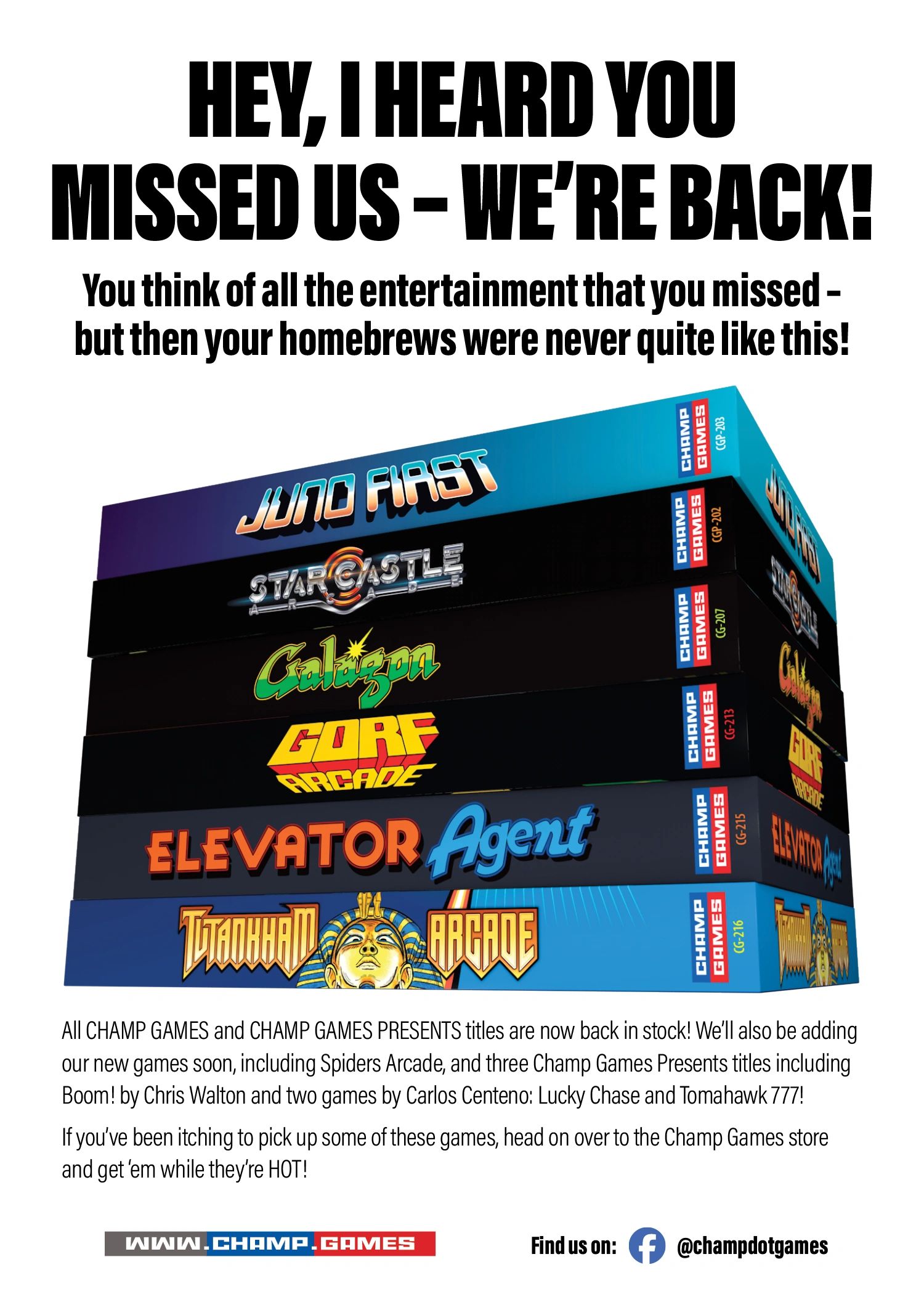 All games back in stock - new ones coming this weekend!