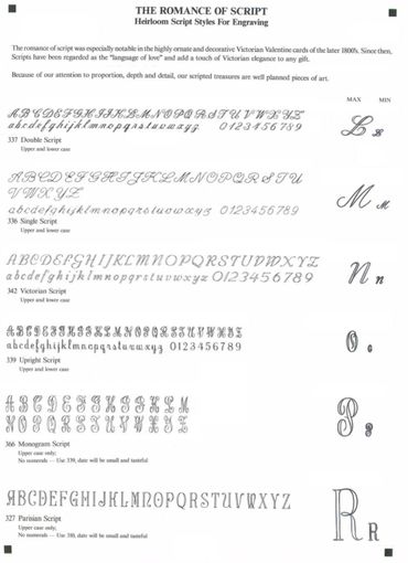 Script Engraving | Heirloom Engravers