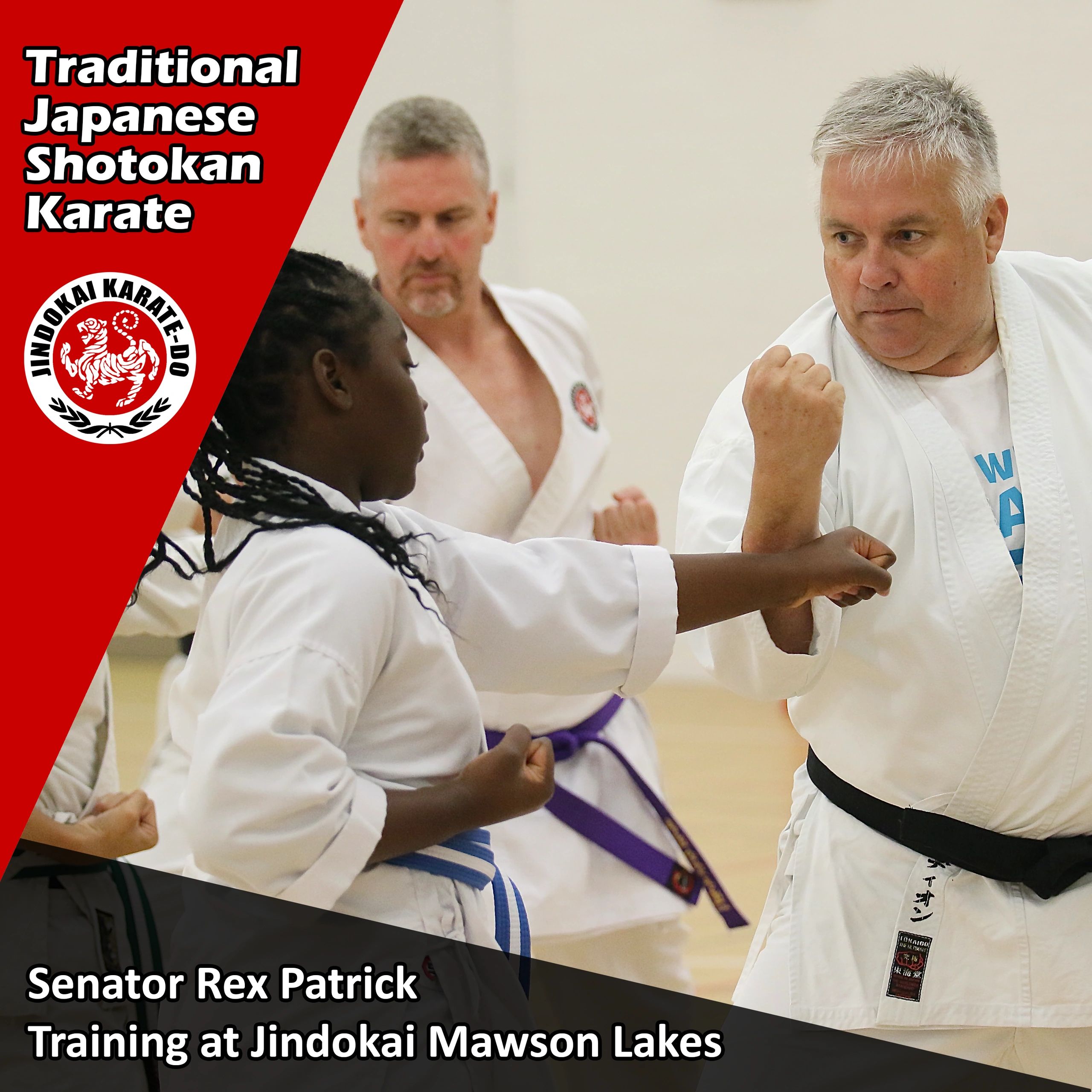 Senator Rex Patrick training with Jindokai Karate, Mawson Lakes