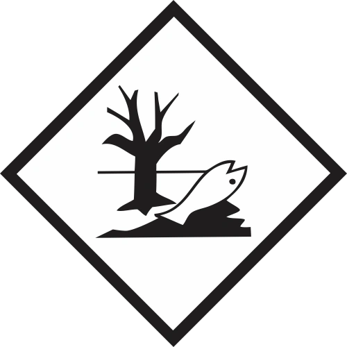 Environmentally Hazardous Label – 4x4 GHS Marine Pollutant Hazard Sticker