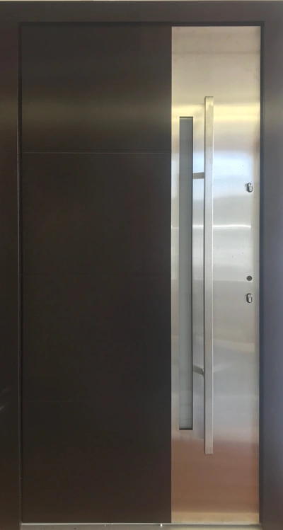 Model 091 Modern Meranti Wood Front Entry Door Espresso Finish