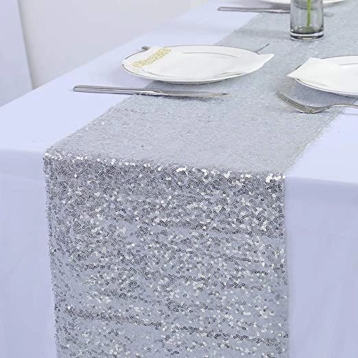 Silver Sequin Table Runners