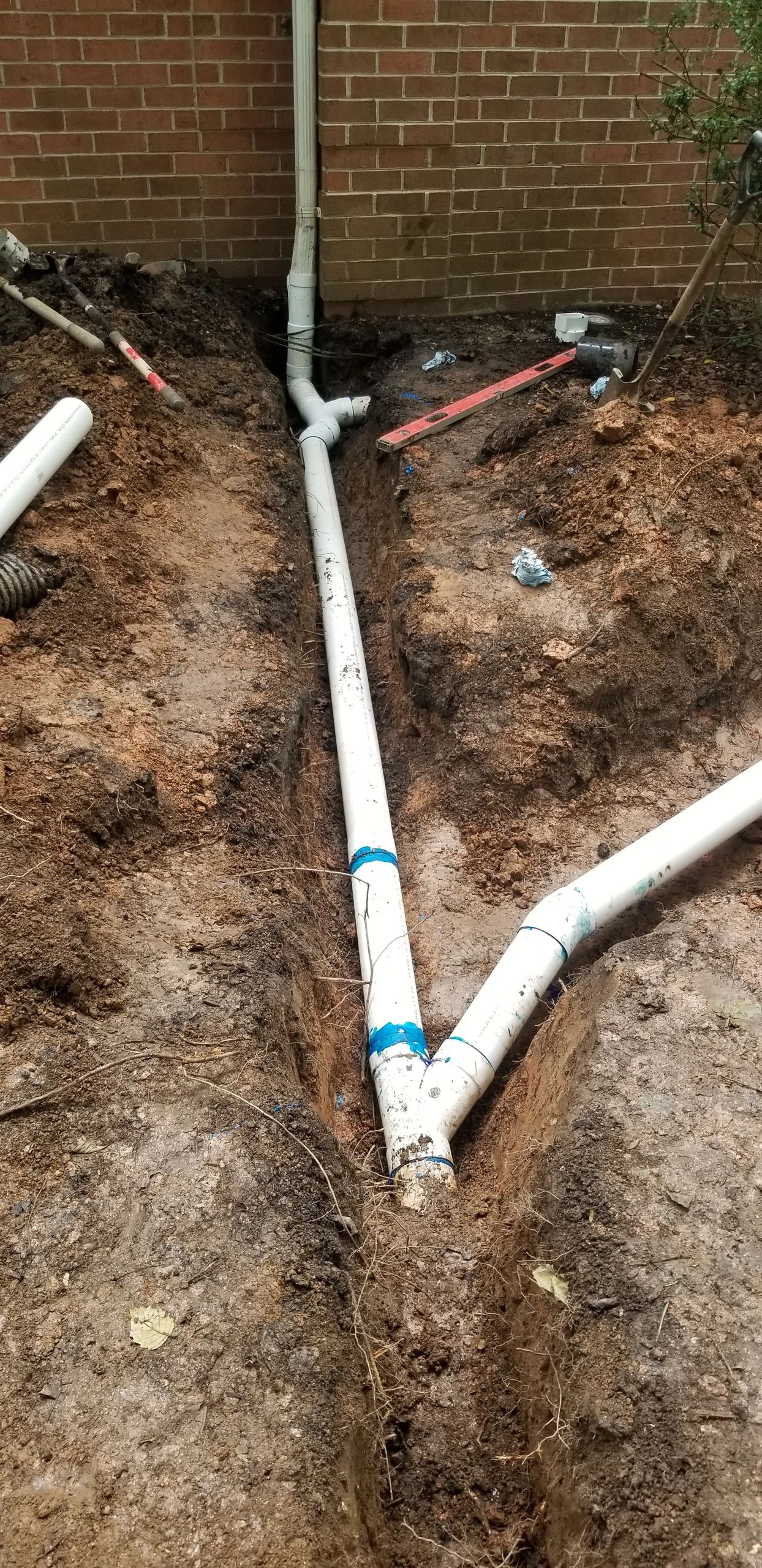 Underground Downspout Drainage System