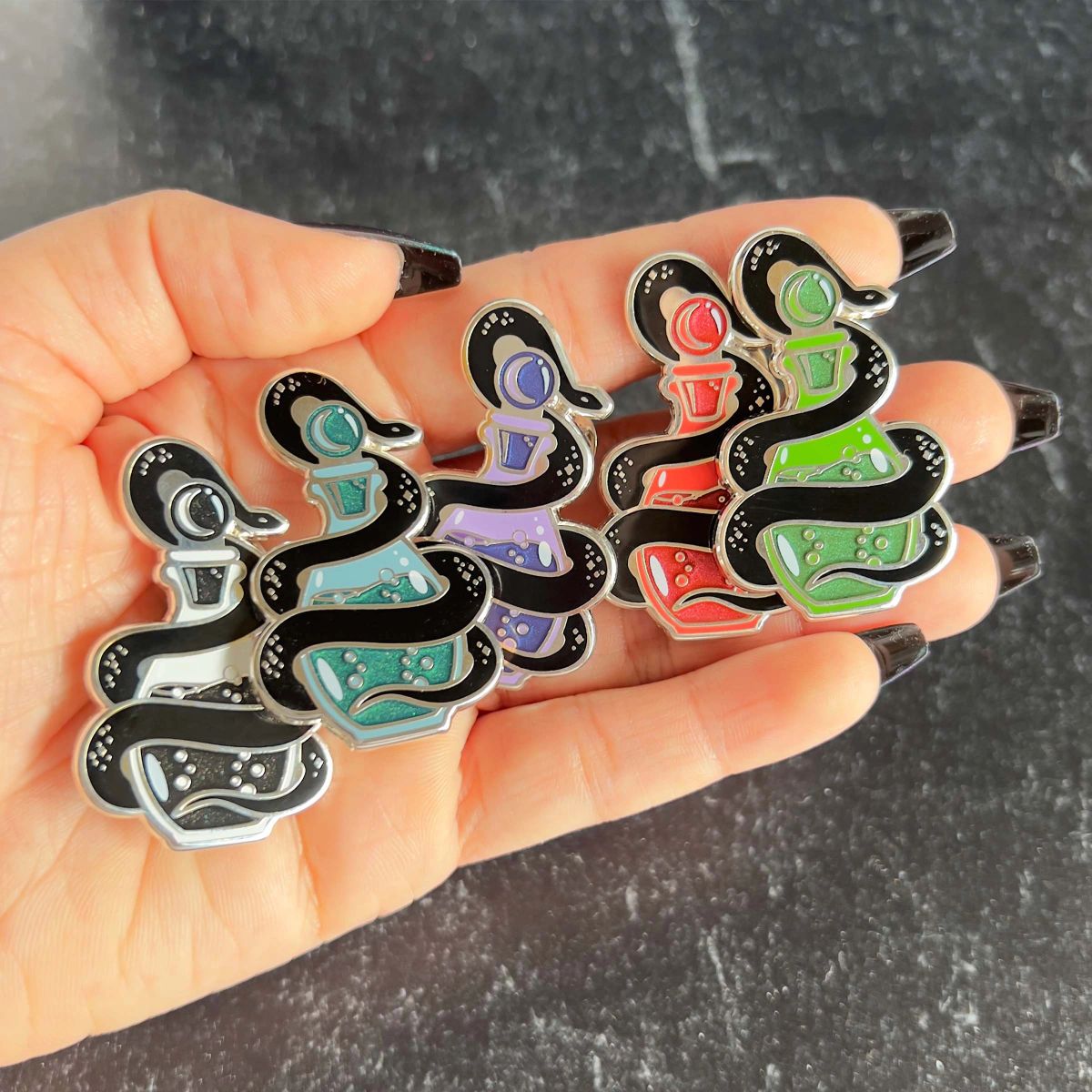 Snake Potion Bottle Enamel Pin