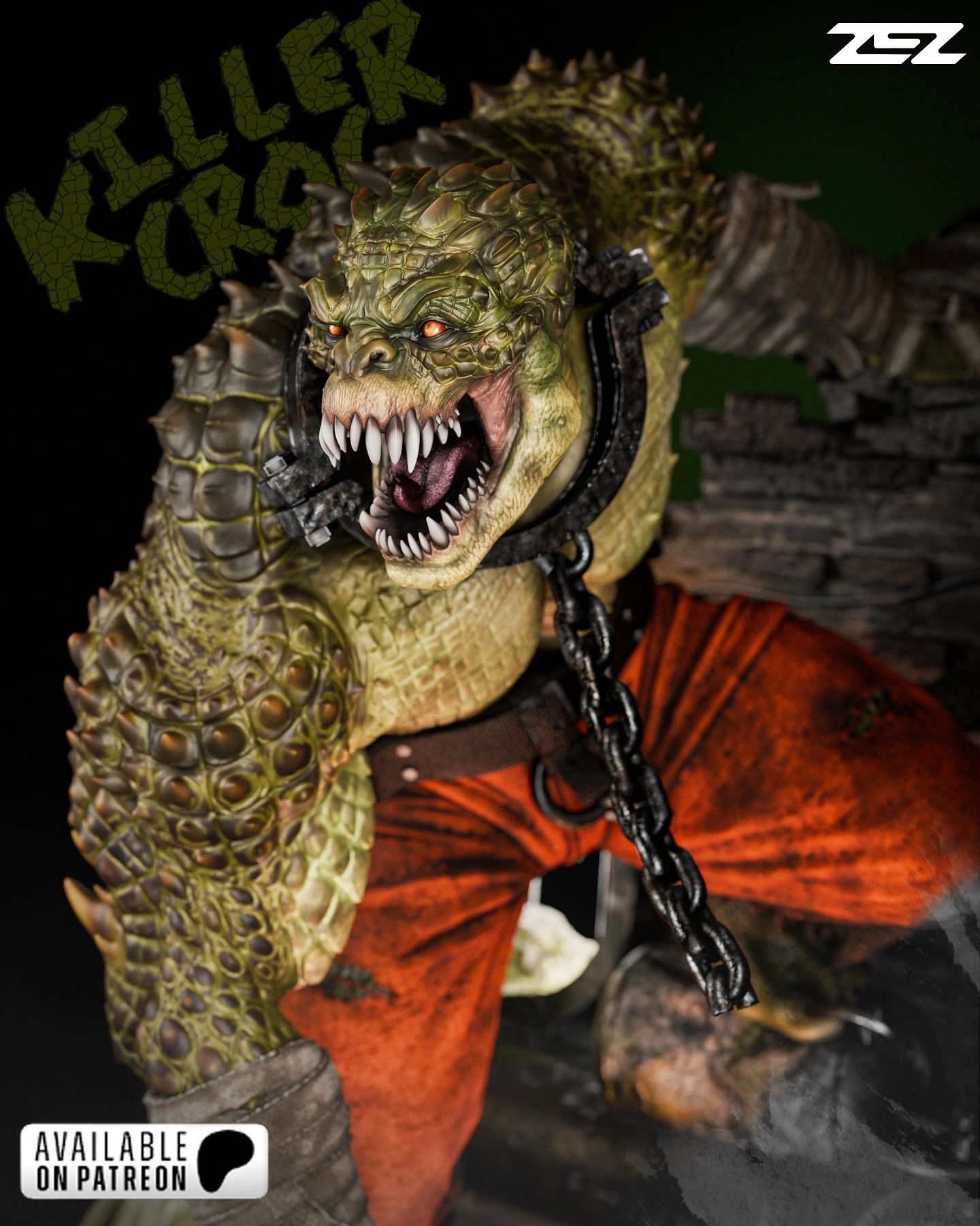 Custom Killer Croc Statue