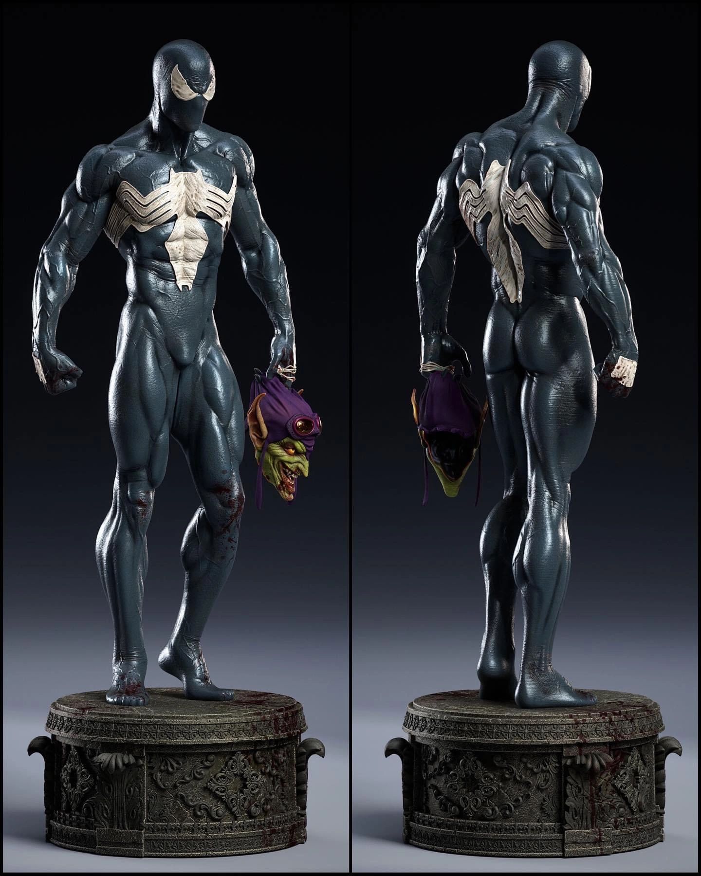 Custom Symbiote Spider-Man w/ Goblin Head