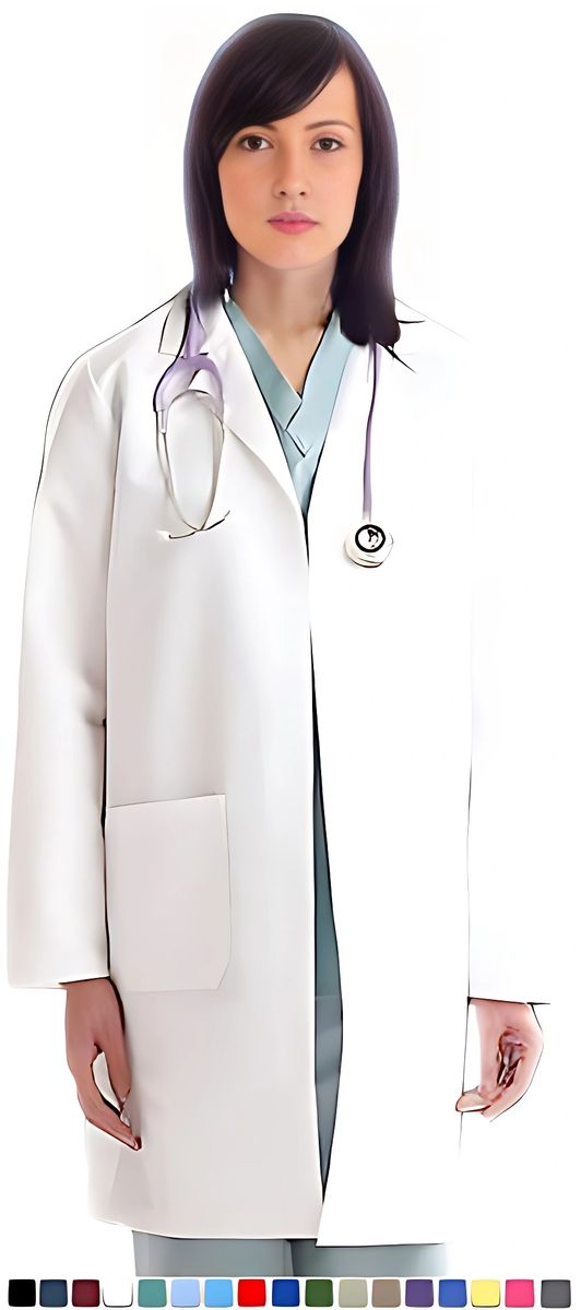 Men's And Women's Solid Pleated Poplin Lab Coat In 17 Colors