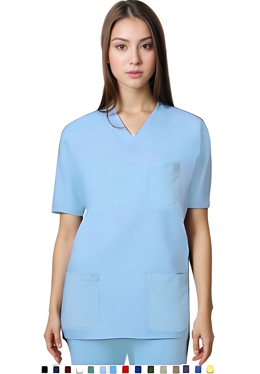 Solid Scrub Sets: Unisex Scrubs With 9 Pockets