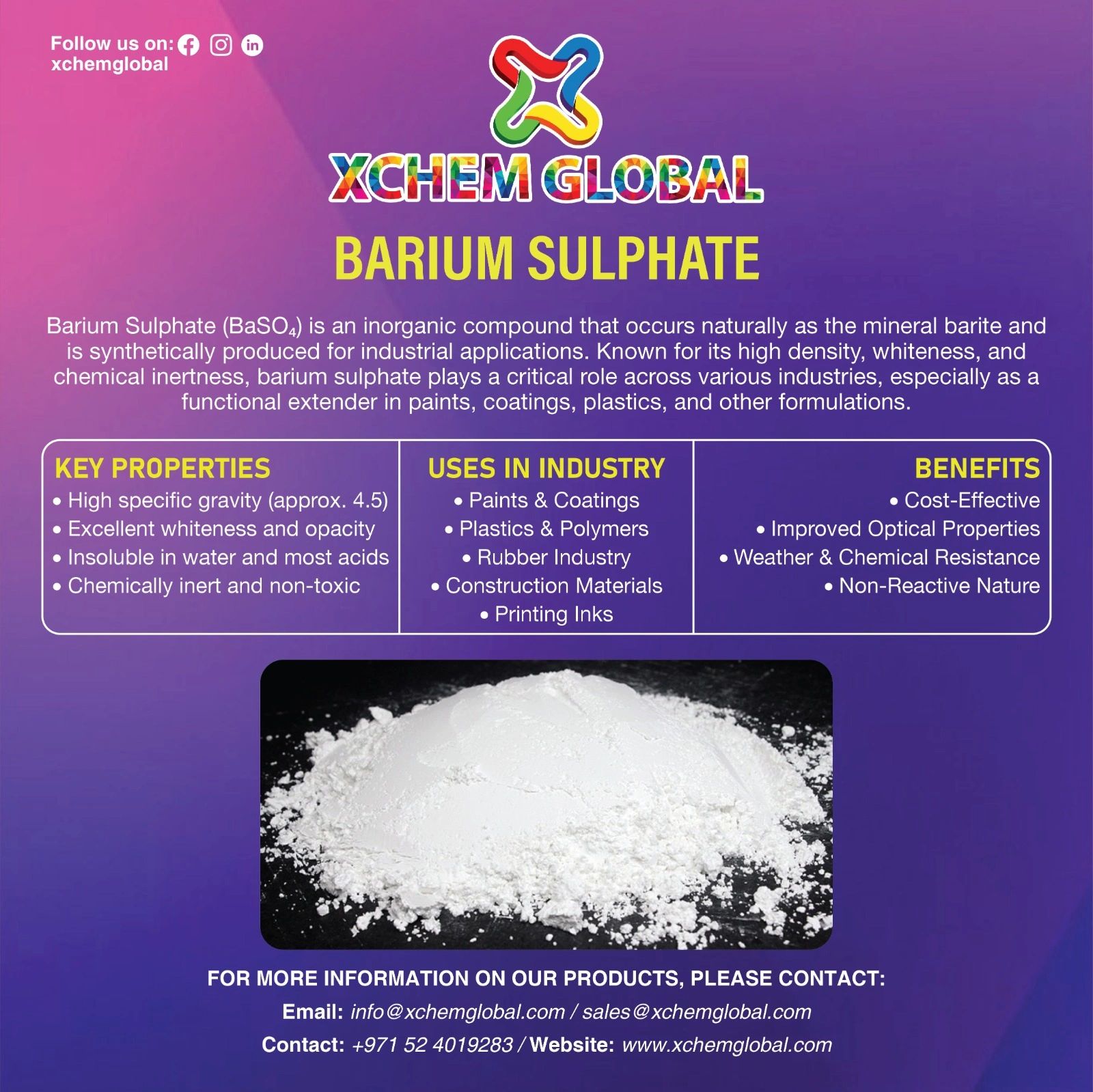 Barium Sulphate (BaSO₄): High-Efficiency Filler Solution