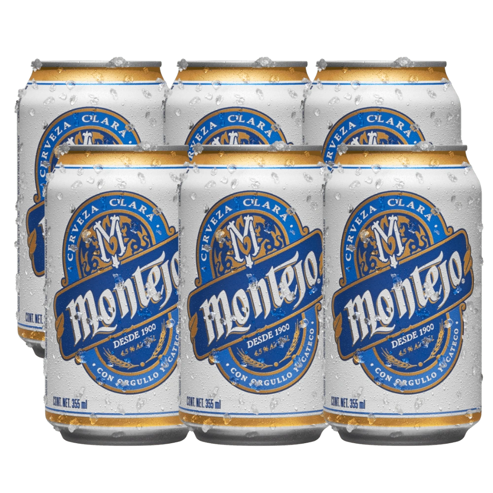 7027 Montejo Lata BOTE 6 PIEZAS SIX 355ml $130.00