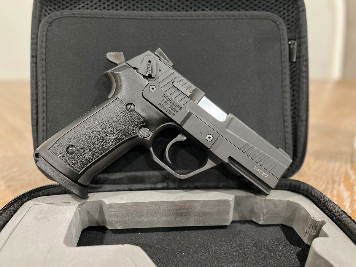DSA TRUSHOT - 9mm semi-automatic pistol with full aluminum frame, and ...