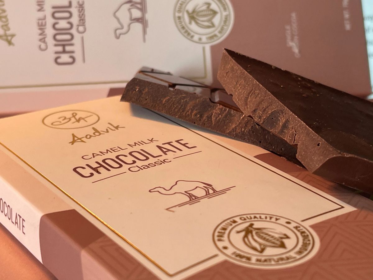 AAdvik Camel Milk Chocolate 70 g bar.
