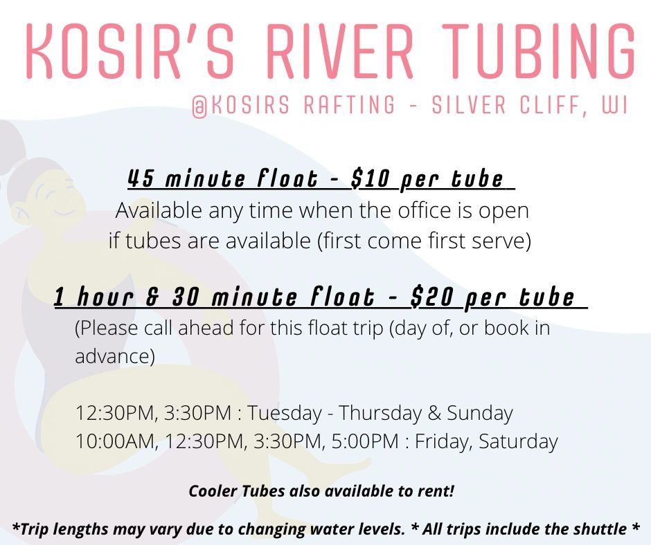 Peshtigo Tubing | Kosir's Whitewater Rafting LLC