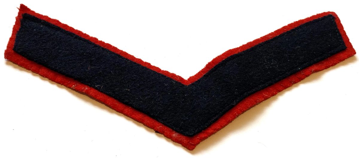 British Military Issue Large Red Navy Blue Lance Corporal Stripe Rank Patch